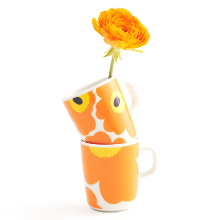 Marimekko Mug Iso Unikko Orange Yellow - Make Designed Objects